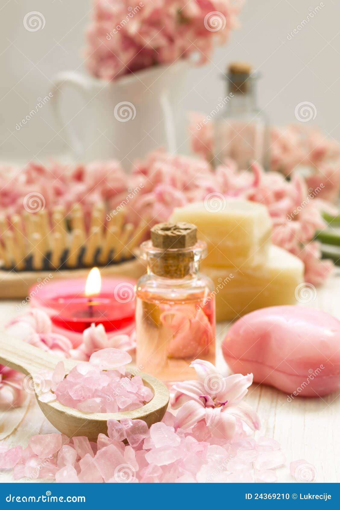 Pink spa arrangement stock photo. Image of orange, hygiene - 24369210