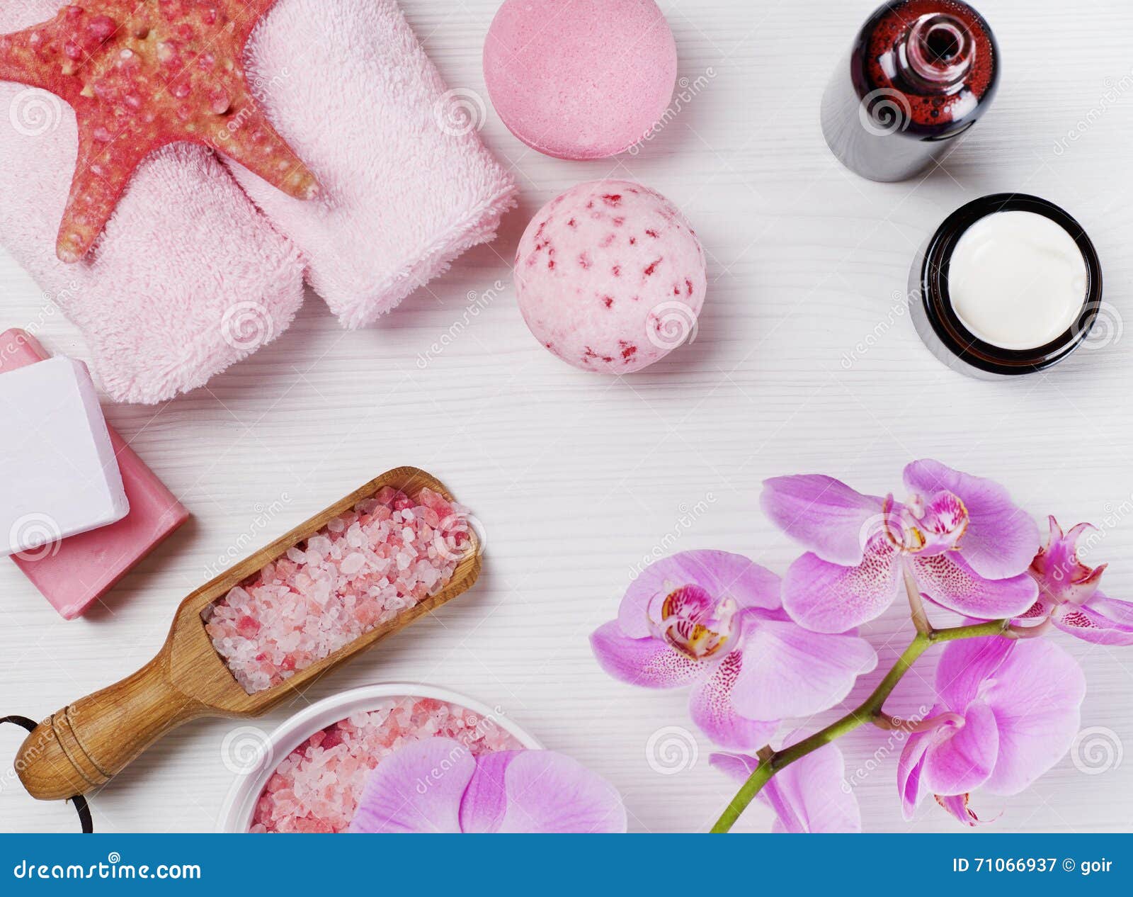 Pink spa concept stock image. Image of orchid, domestic - 71066937