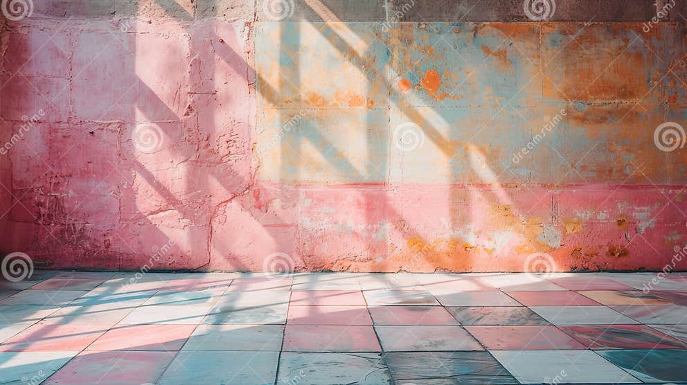 Pink Space with Light and Shadow, Ideal for Innovative Design and ...
