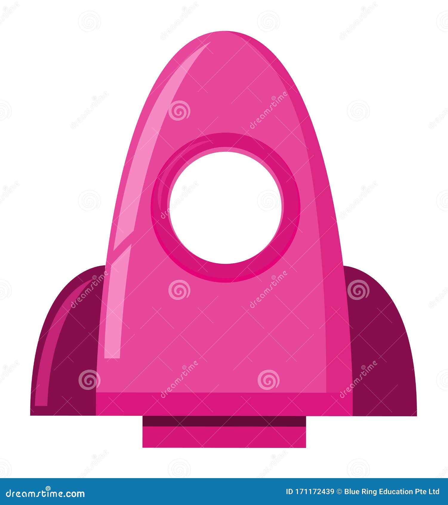 Pink Spaceship on White Background Stock Illustration - Illustration of ...