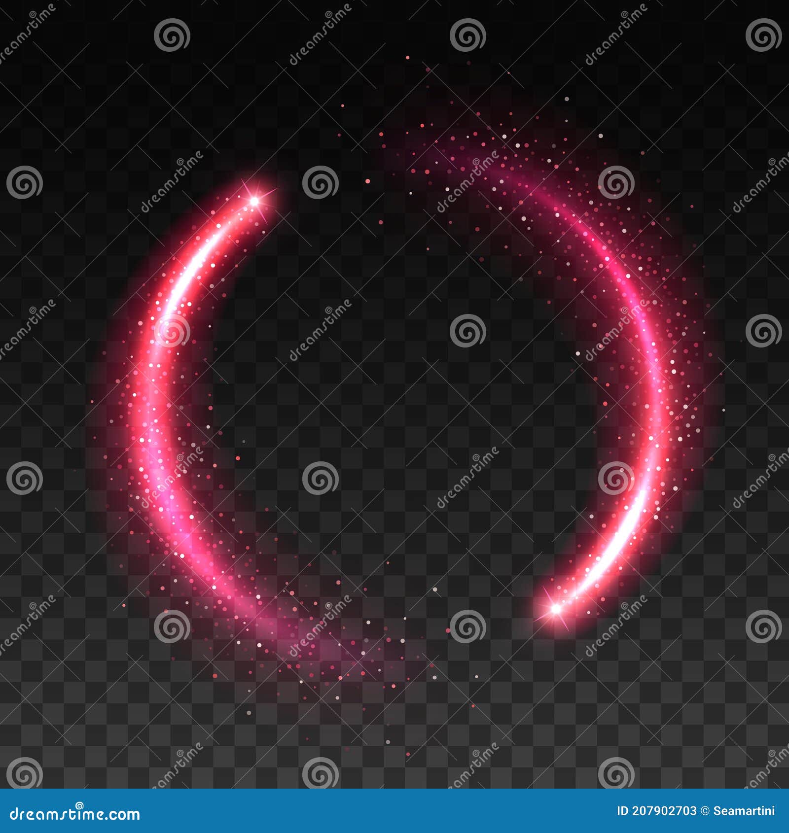 Pink Sparkle Circle of Realistic Star Light Effect Stock Illustration ...