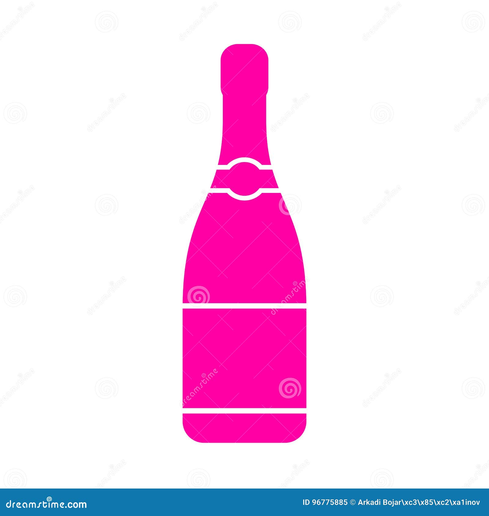 Pink Sparkling Wine Bottle Icon Stock Vector - Illustration of ...