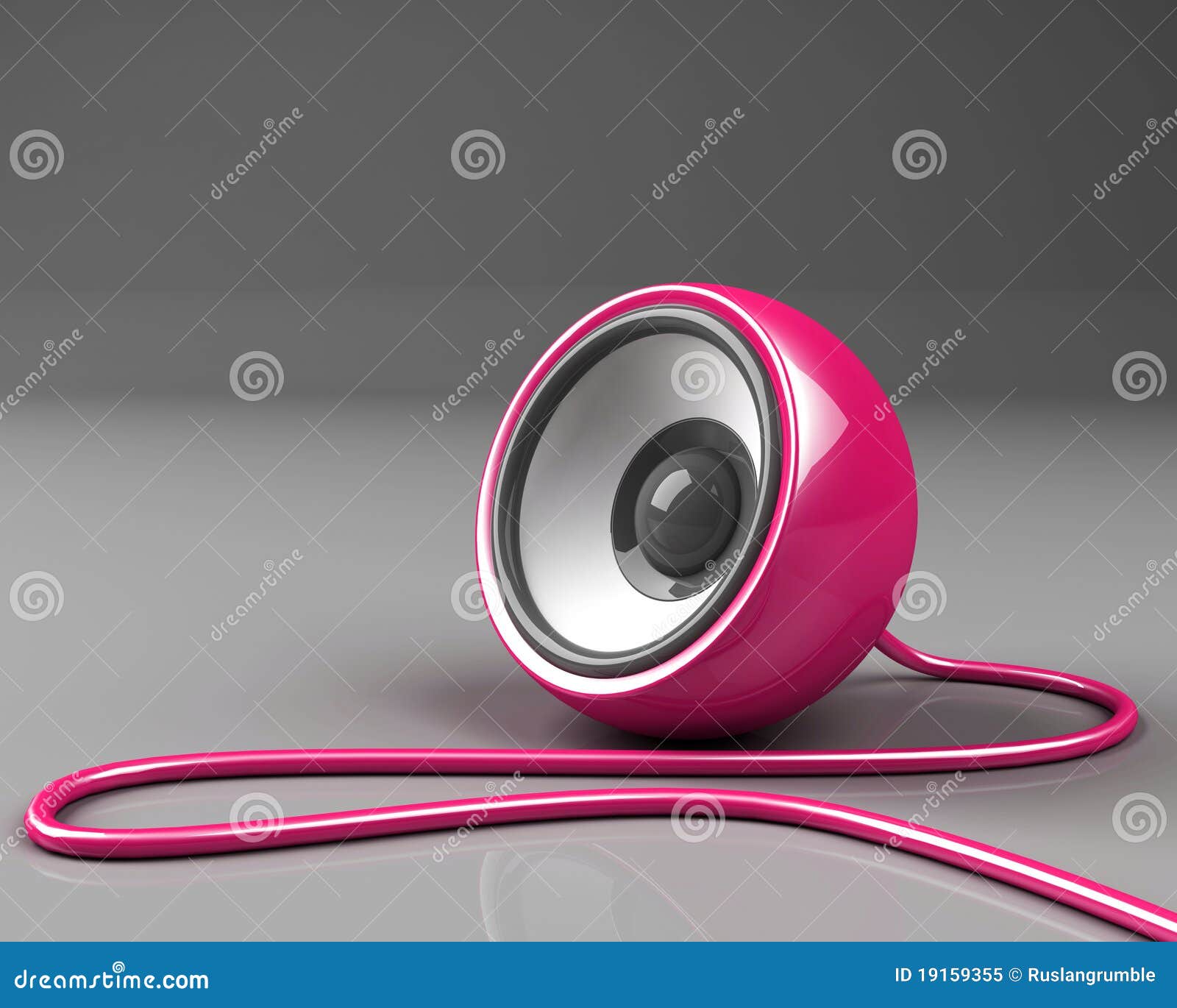 Pink Speaker Ejecting Musical Notes From Its Main Cone On A Pink ...