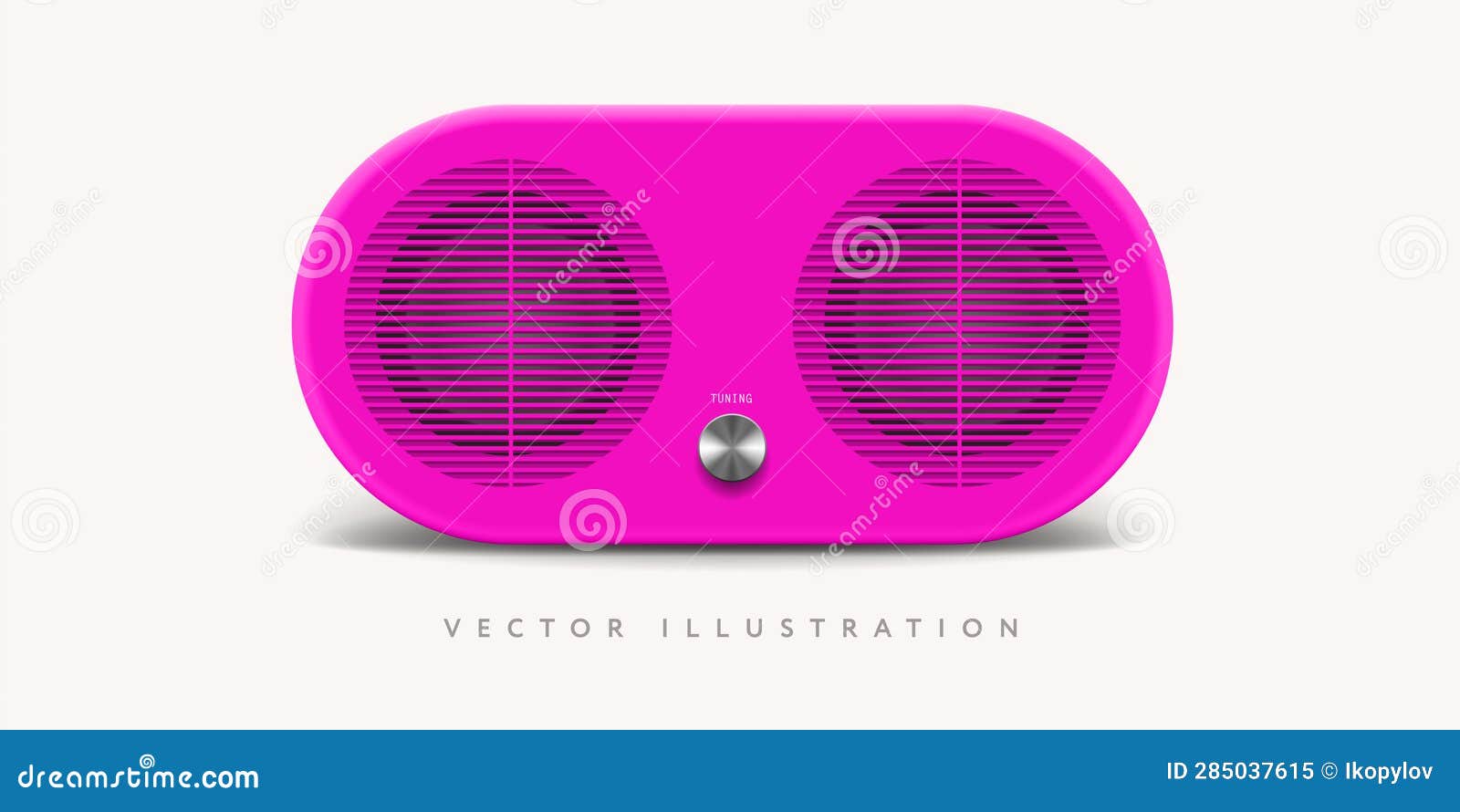 Pink Speaker Ejecting Musical Notes From Its Main Cone On A Pink ...