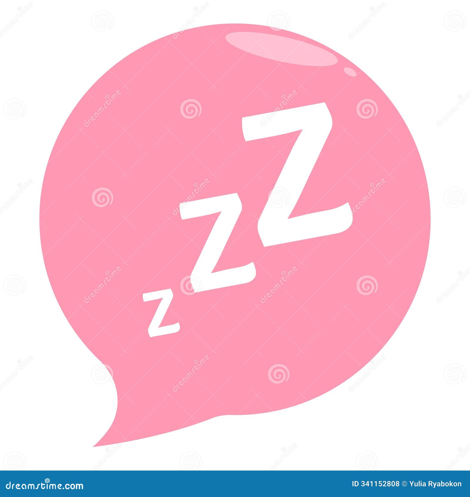 Pink Speech Bubble Showing Three Z Letters for Sleeping Stock ...
