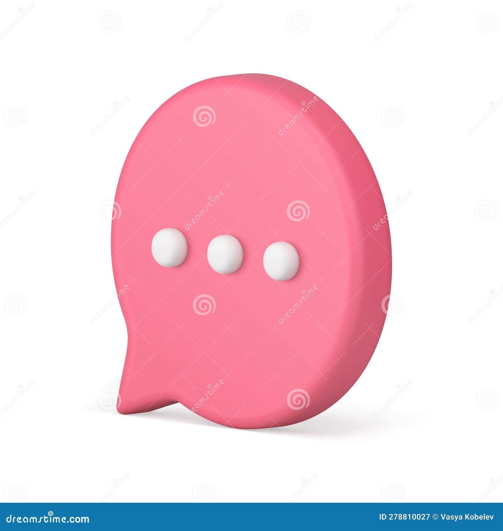 Pink Speech Bubble Web Dialogue Mind Expression Chat Box 3d Icon ...
