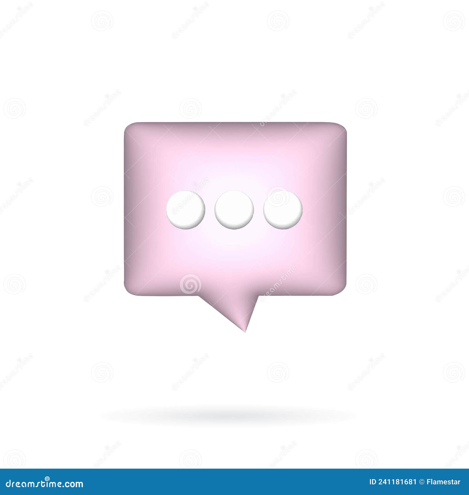 Pink Speech 3D Bubble for Communication Concept and Web UI Stock ...