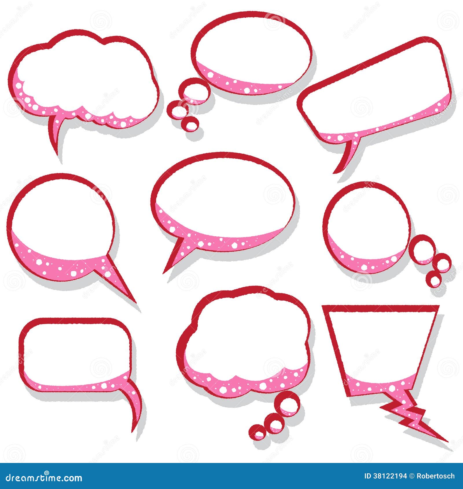 Pink Speech and Thought Bubbles Stock Vector - Illustration of cartoon ...