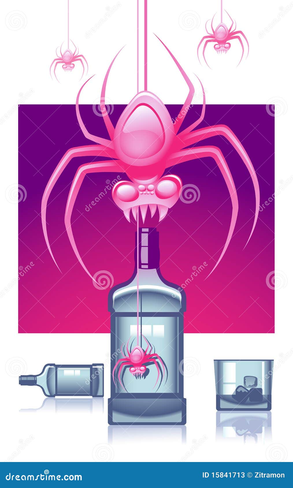 Pink Spiders Cartoon Vector | CartoonDealer.com #15841713