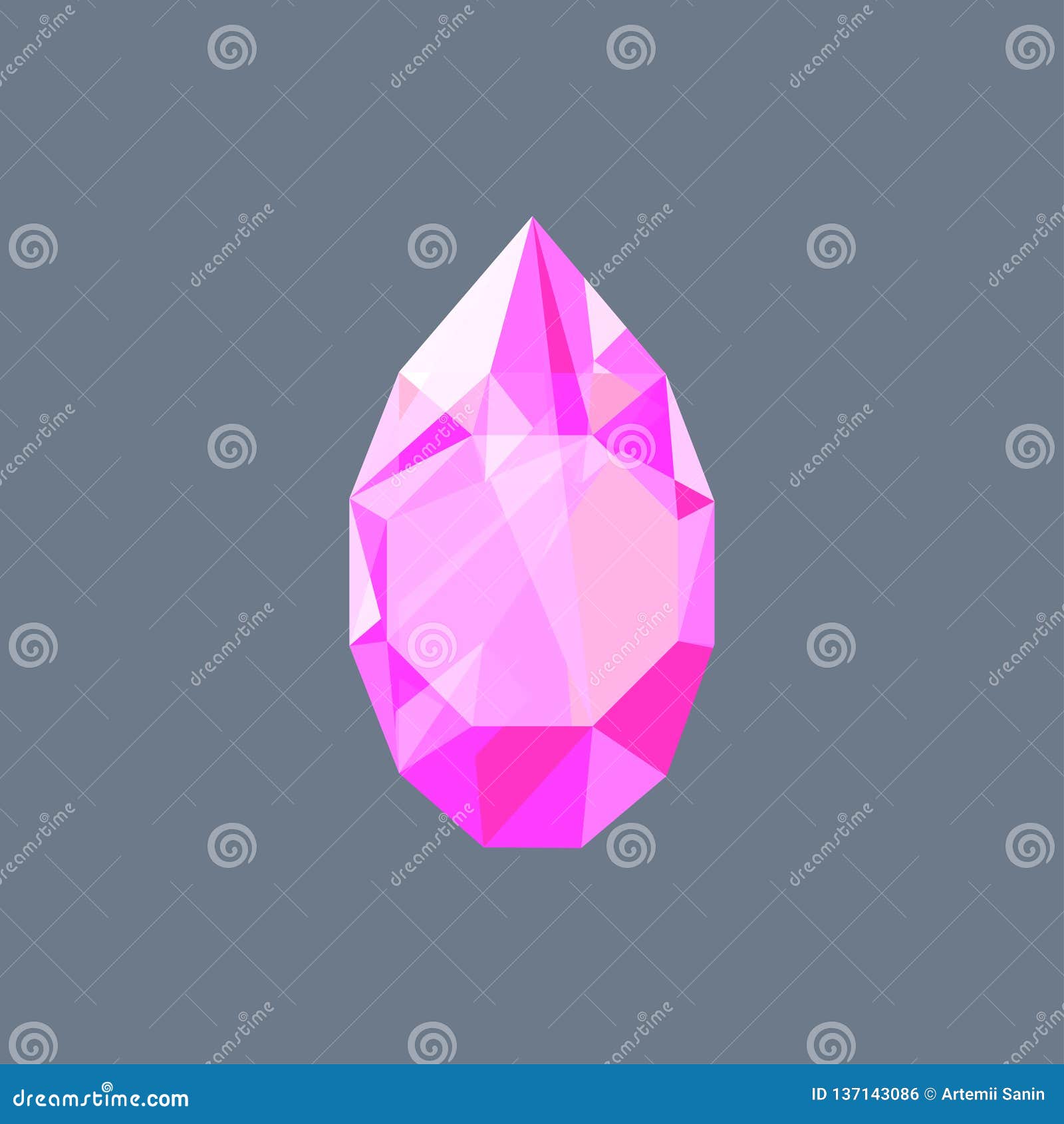 Pink Spinel Gem Shining Logo Vector Drop Shaped Stock Vector ...