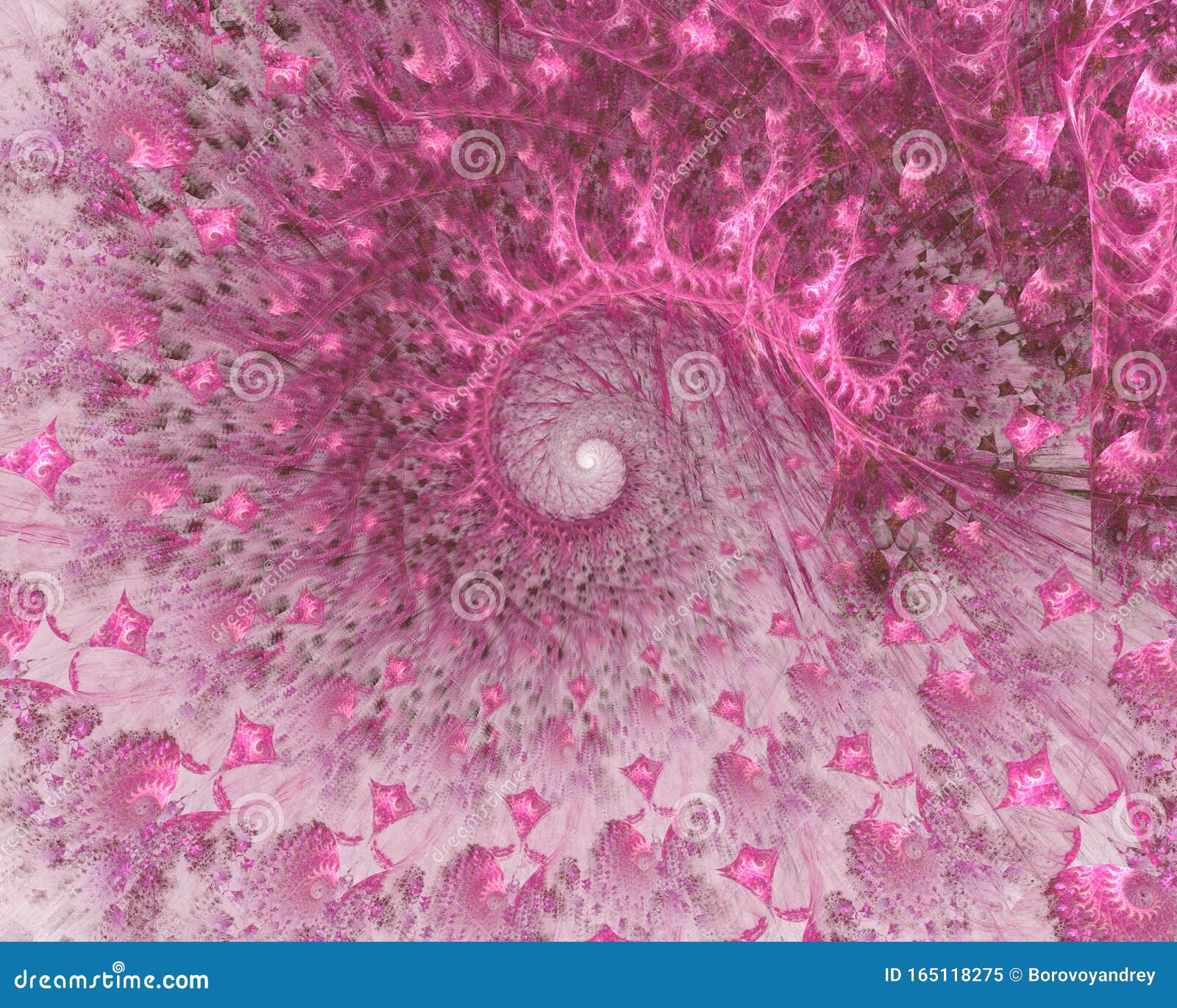 Pink Spiral Digital Art. an Abstract Computer Generated Modern Spiral ...