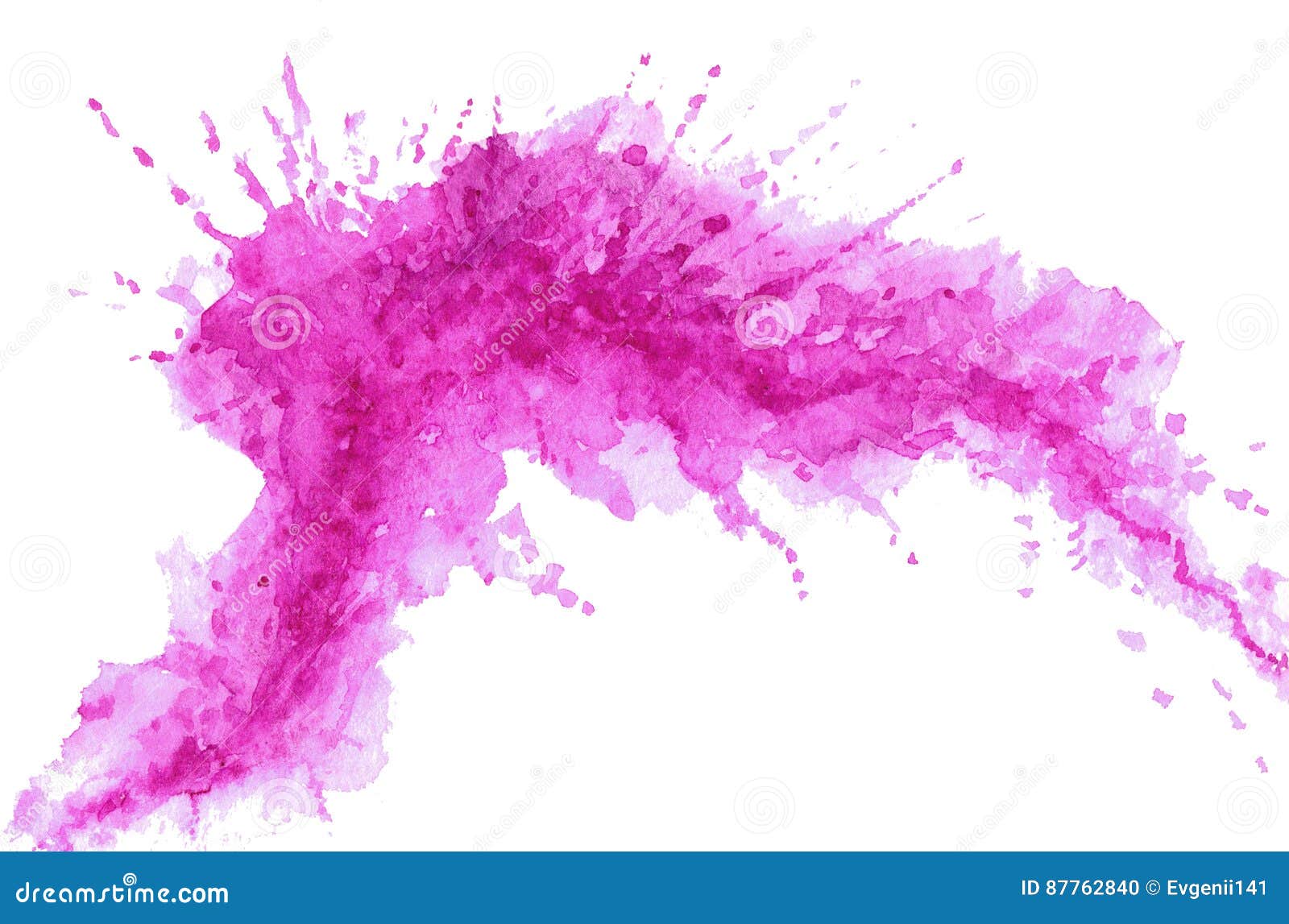 Pink splash in watercolor stock illustration. Illustration of isolated ...
