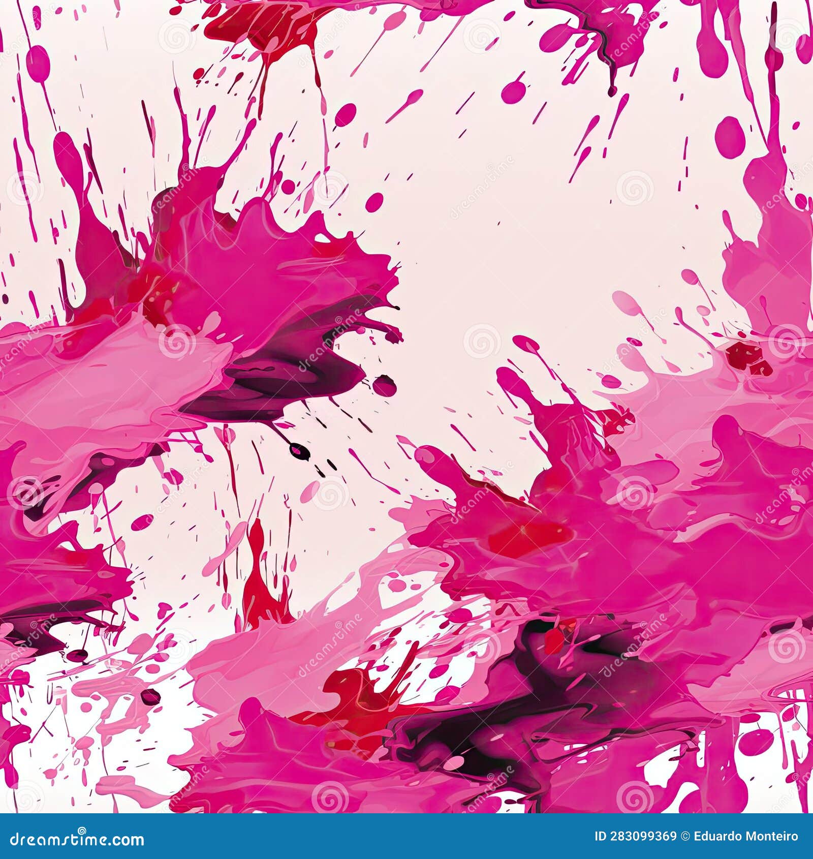 Pink Splashes and Watercolor Paint on a White Background (tiled) Stock ...