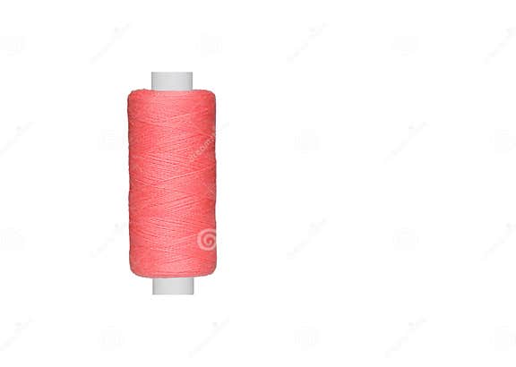 Pink Spool of Sewing Thread Isolated on White Background Stock ...