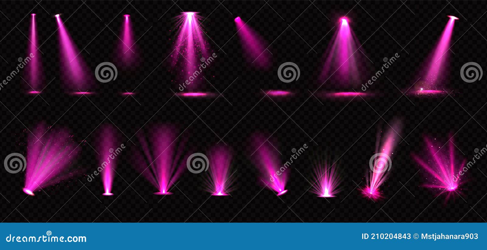 Pink Spotlights Beams and Floor Projectors Stock Vector - Illustration ...