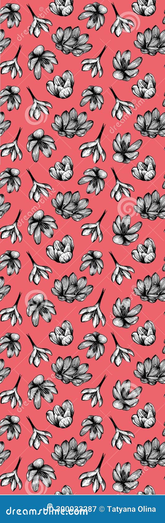 Pink Spring Floral Pattern Printable Bookmark Stock Image - Image of ...