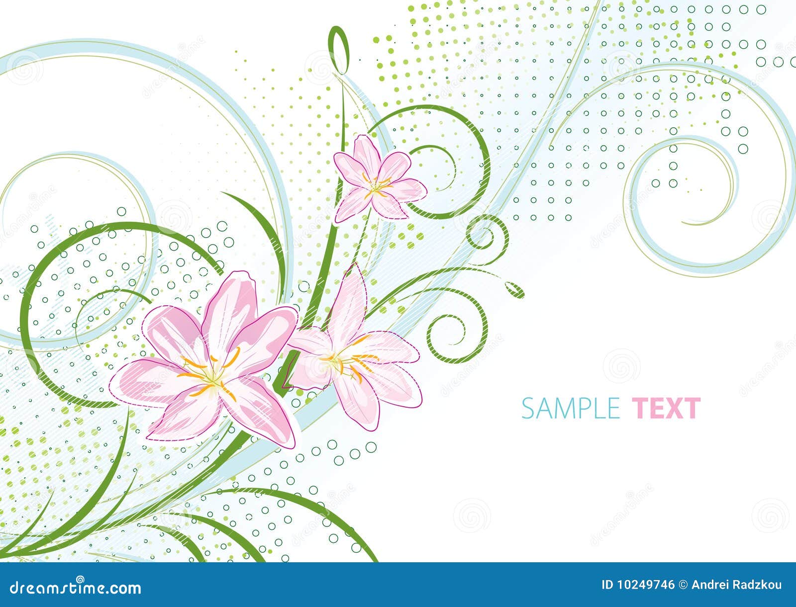 Pink spring flowers stock vector. Illustration of abstract - 10249746