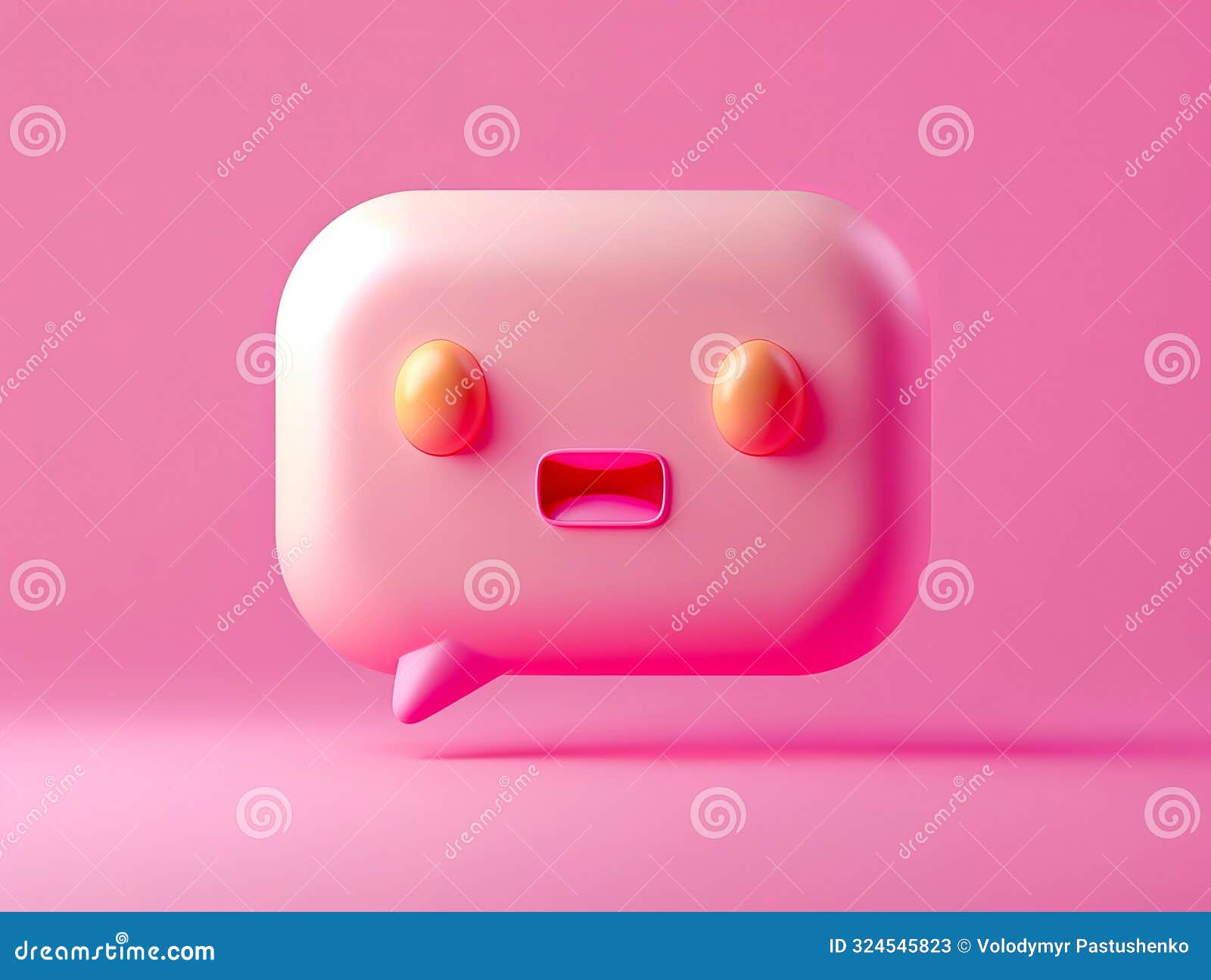 A Pink Square with an Angry Face Stock Image - Image of nose, cube ...