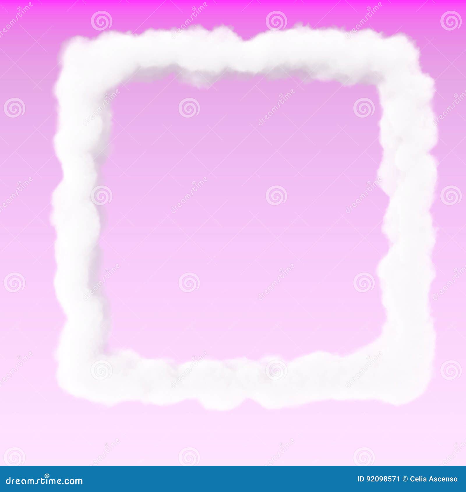 Pink Square Cloud in the Sky Stock Illustration - Illustration of ...