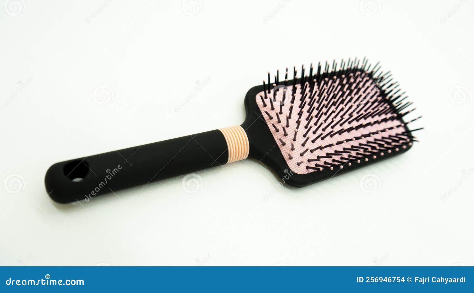 The Pink Square Comb for Styling Hair Stock Photo - Image of finger ...