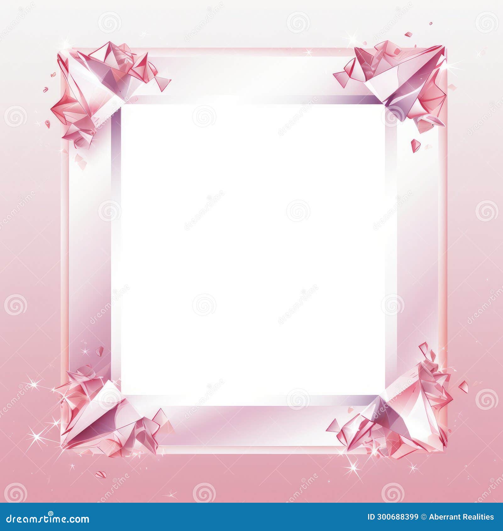 A Pink Square Frame with Crystals on it Stock Illustration - Illustration of greeting, birthday ...