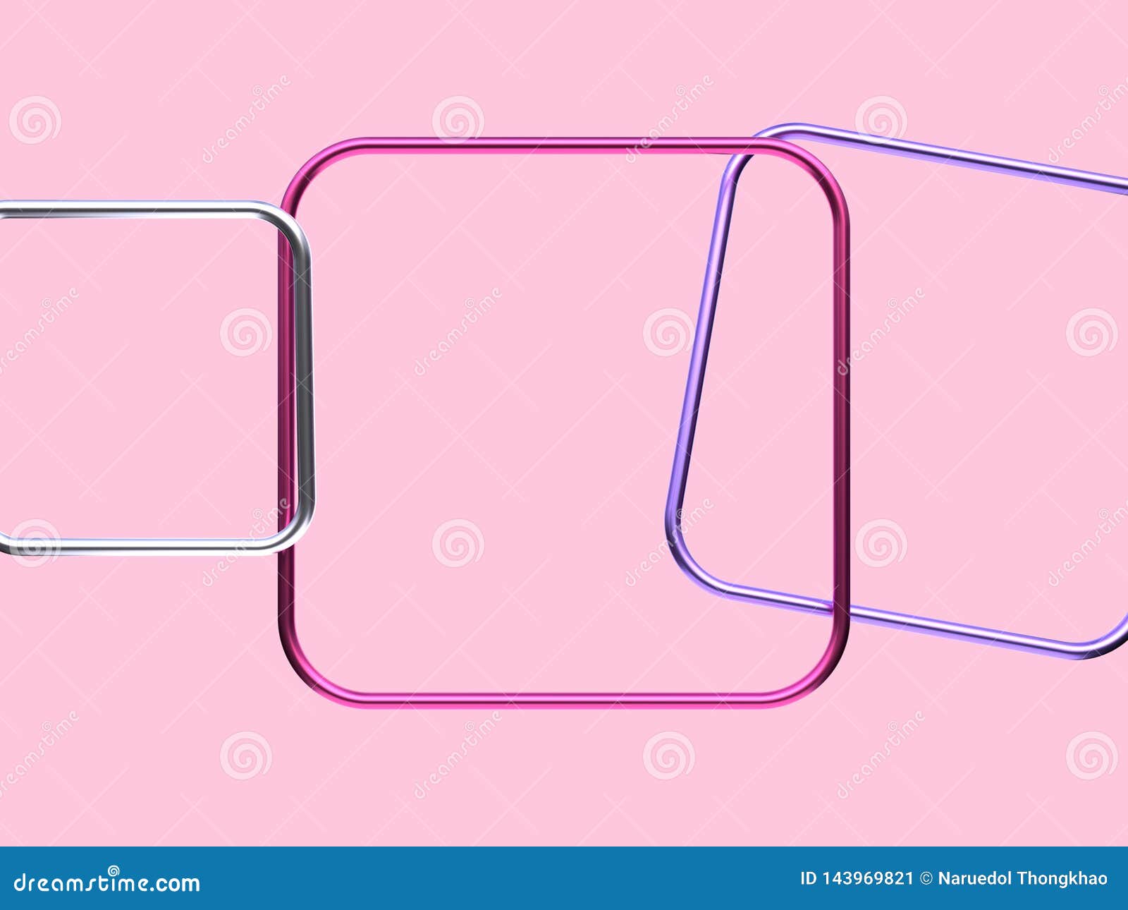 Pink Square Frame 3d Rendering Stock Illustration - Illustration of ...