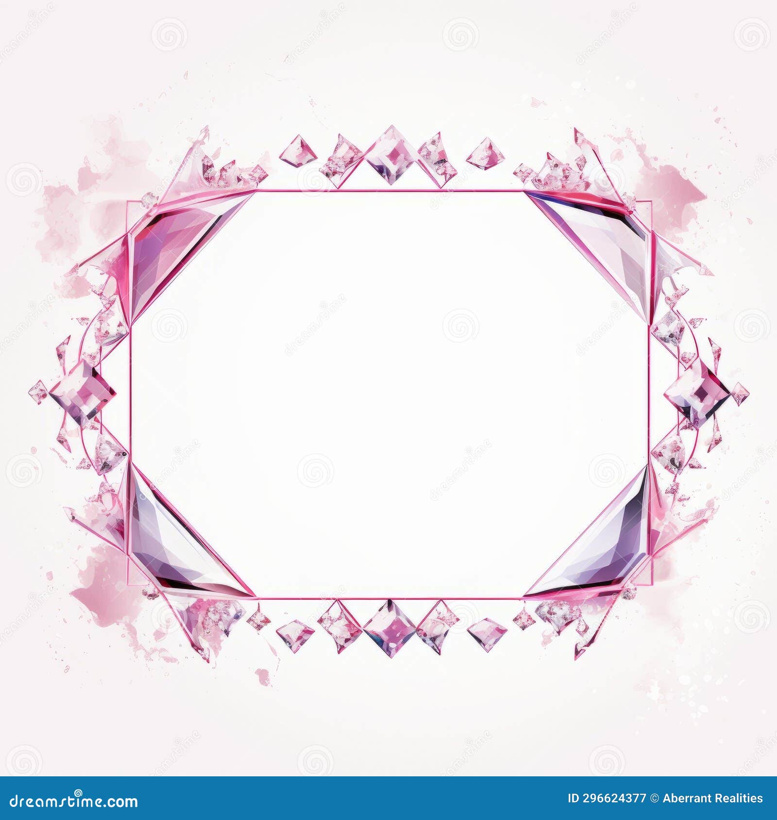 A Pink Square Frame with Diamonds on it Stock Illustration ...