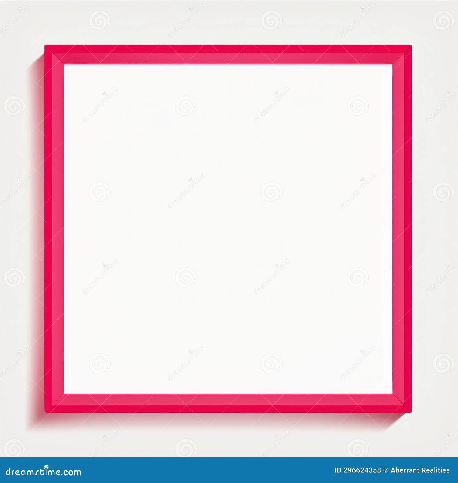 A Pink Square Frame on a White Wall Stock Illustration - Illustration ...