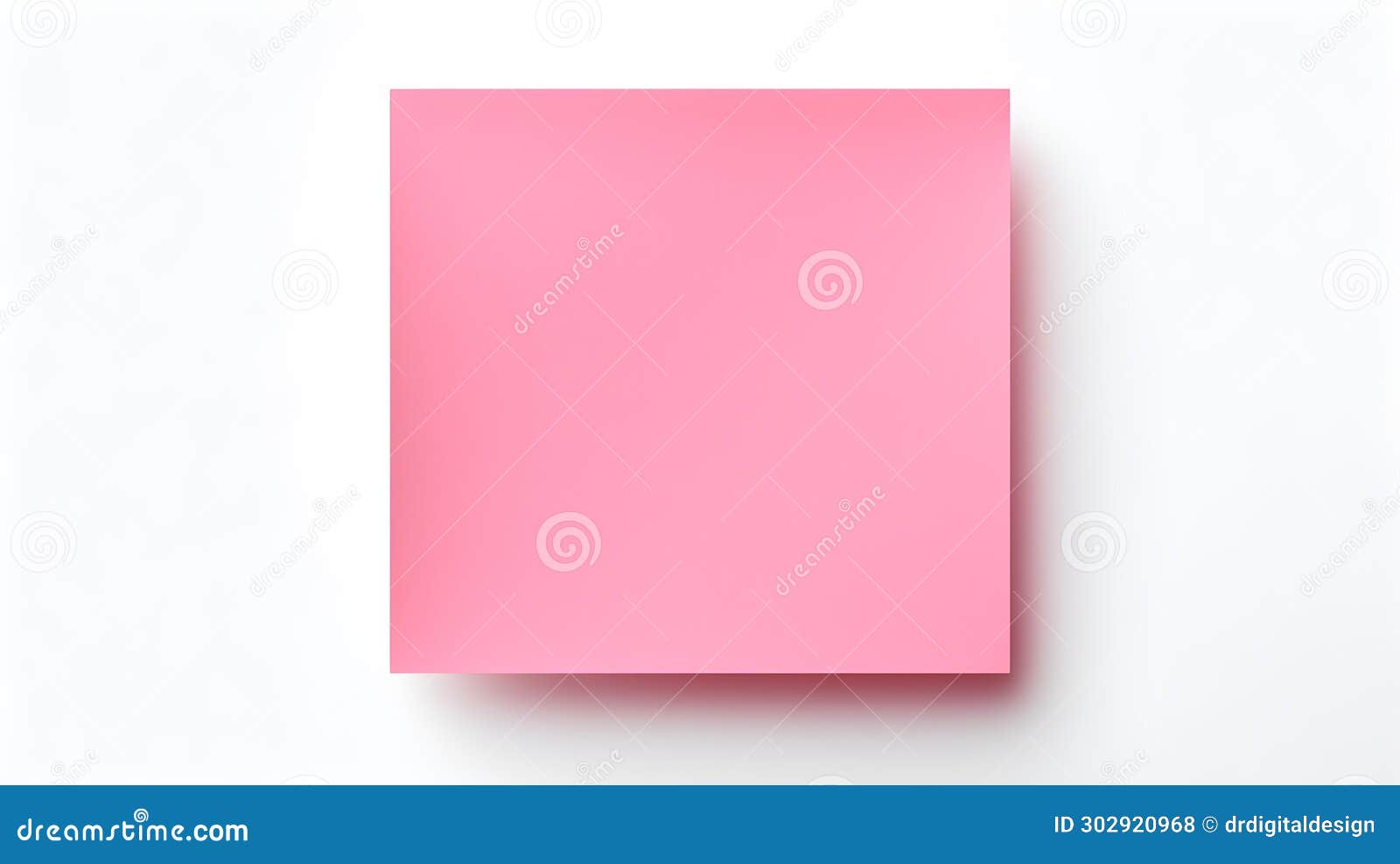 Pink Square Paper Note on a White Background. Brainstorming Template ...