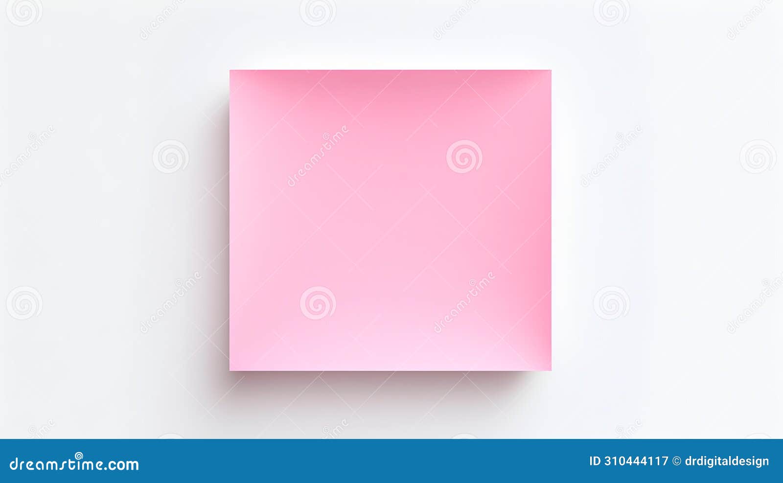 Pink Square Paper Note on a White Background. Brainstorming Template ...