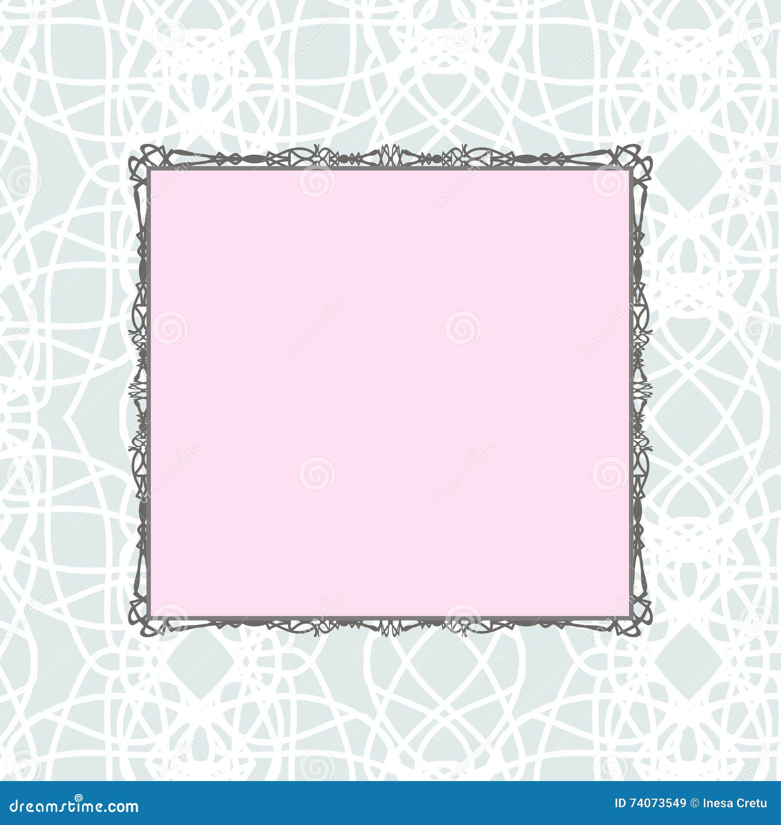 Pink Square Vintage Stylized Frame Stock Vector - Illustration of ...