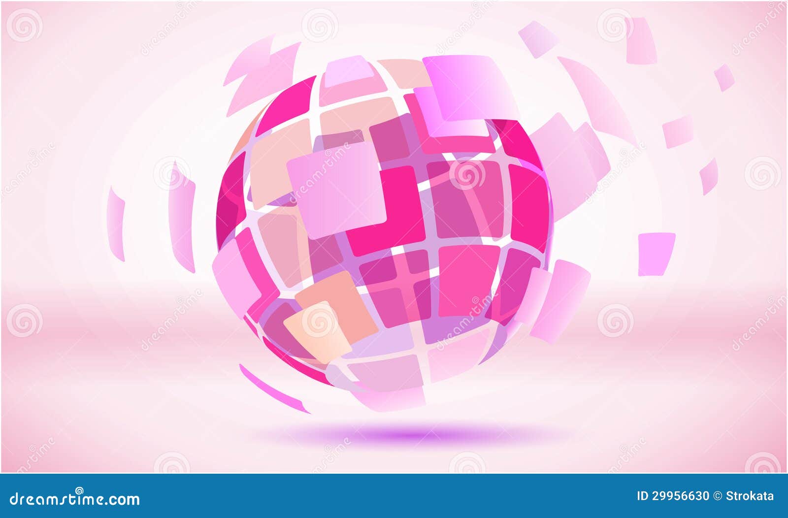 Pink Squared Abstract Globe Sphere Symbol Stock Vector - Illustration ...