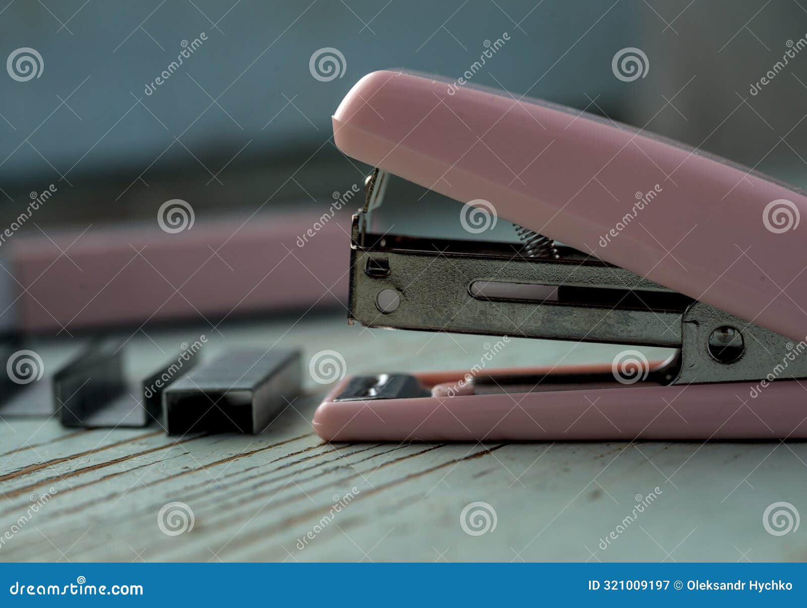 Pink Stapler and Staples the Office and Stationary Tools Stock Image ...