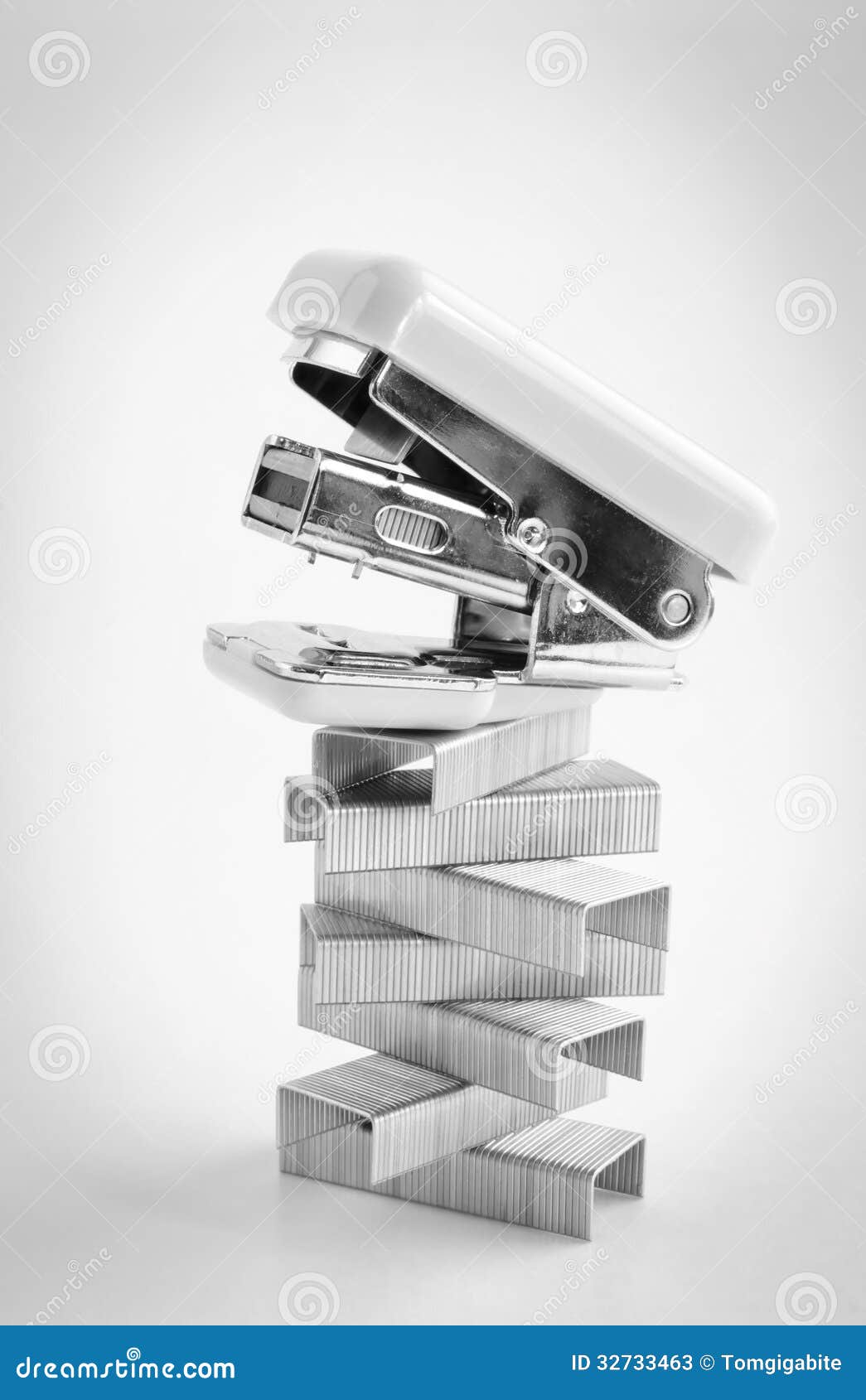 Pink Stapler with Staples Stack Stock Image - Image of materials ...