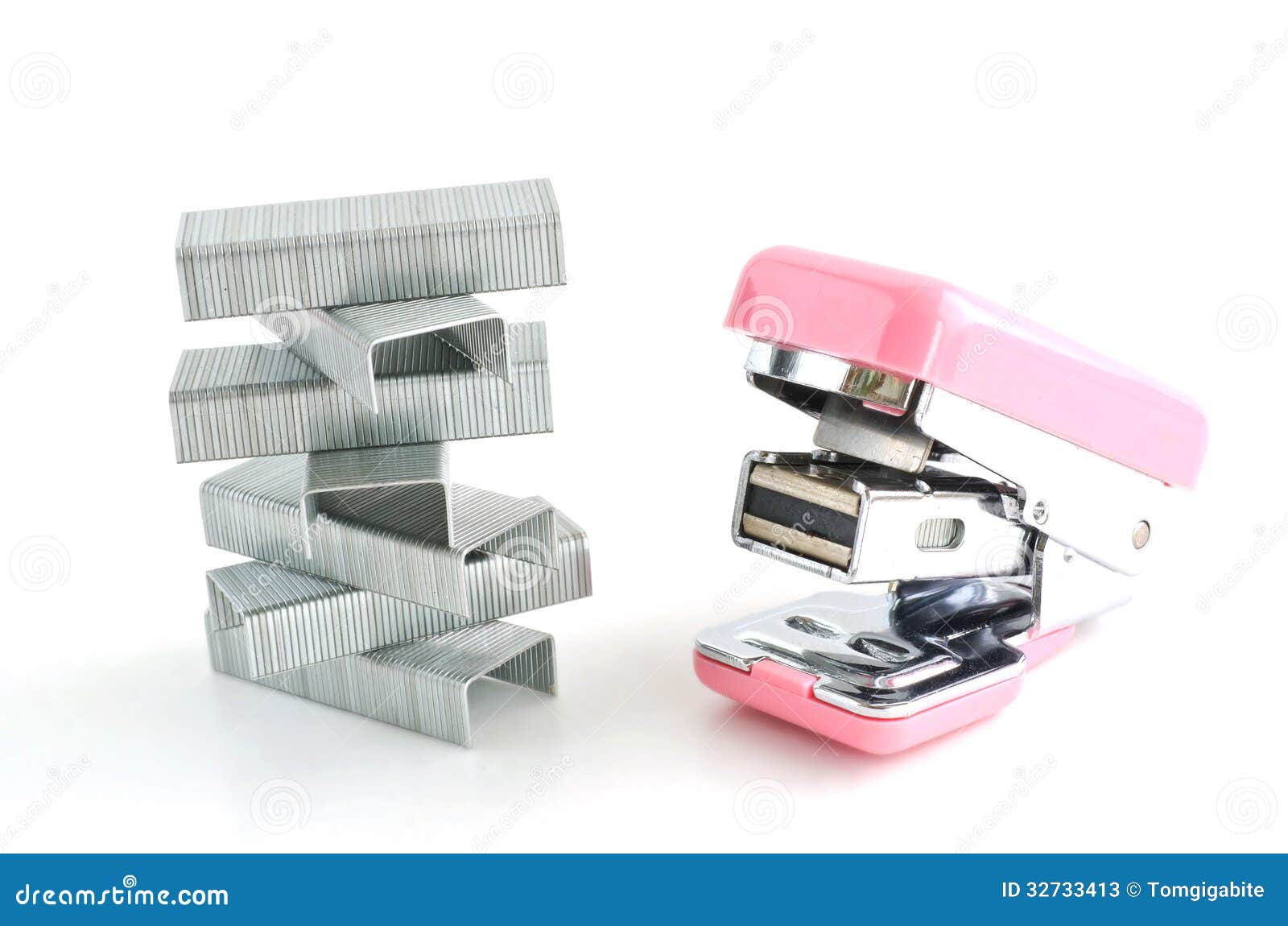 Pink Stapler Staples Stack White Background Photos - Free & Royalty ...
