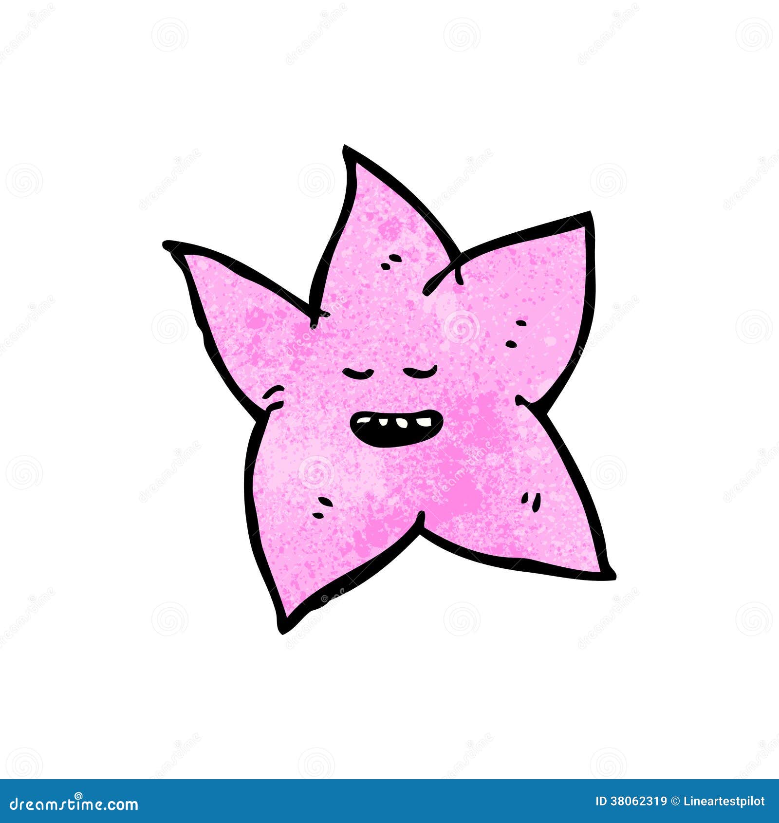 Pink Star Cartoon Character Stock Vector - Illustration of hand, quirky ...