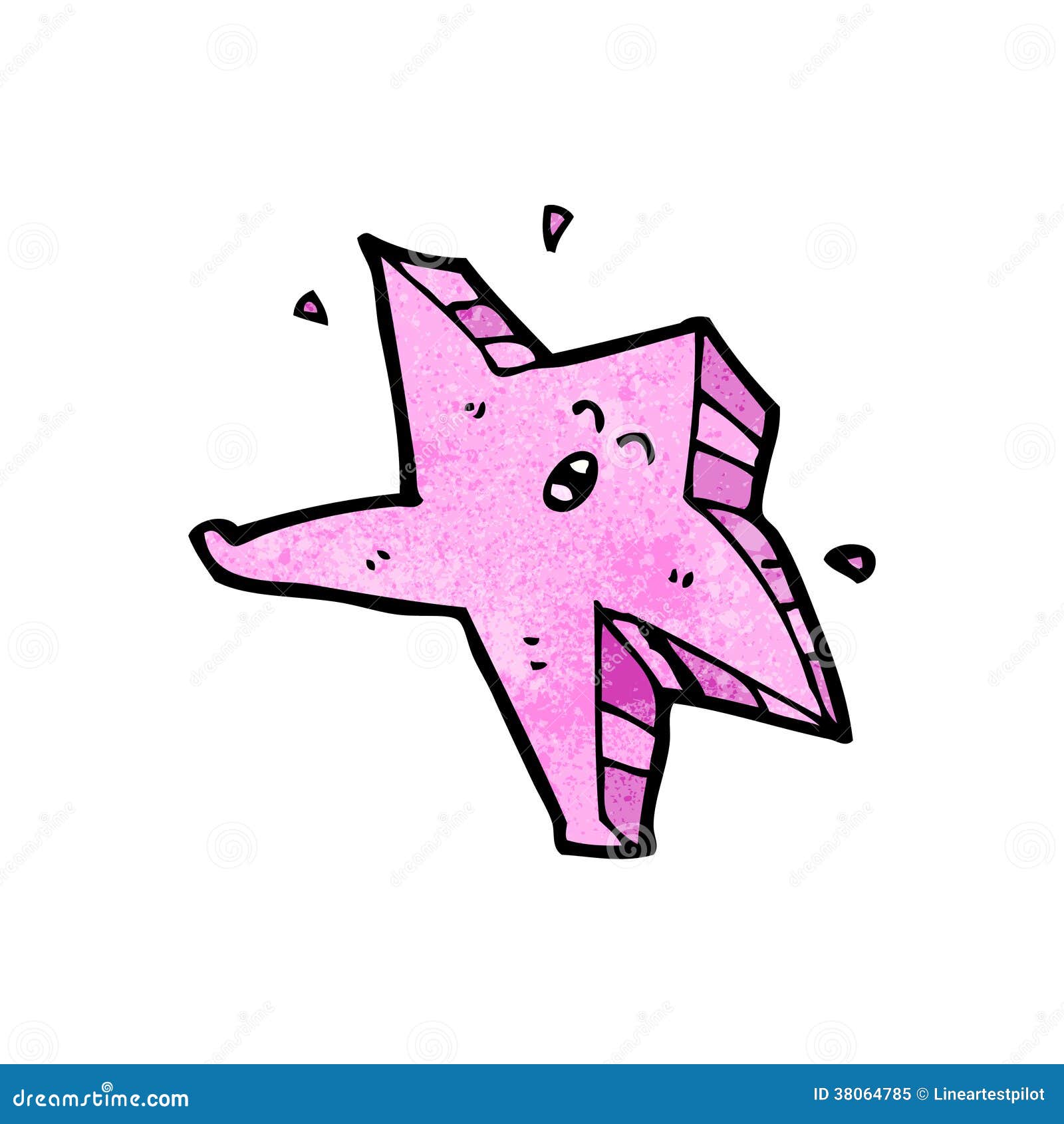 Pink Star Cartoon Character Stock Vector - Illustration of sketch, hand ...
