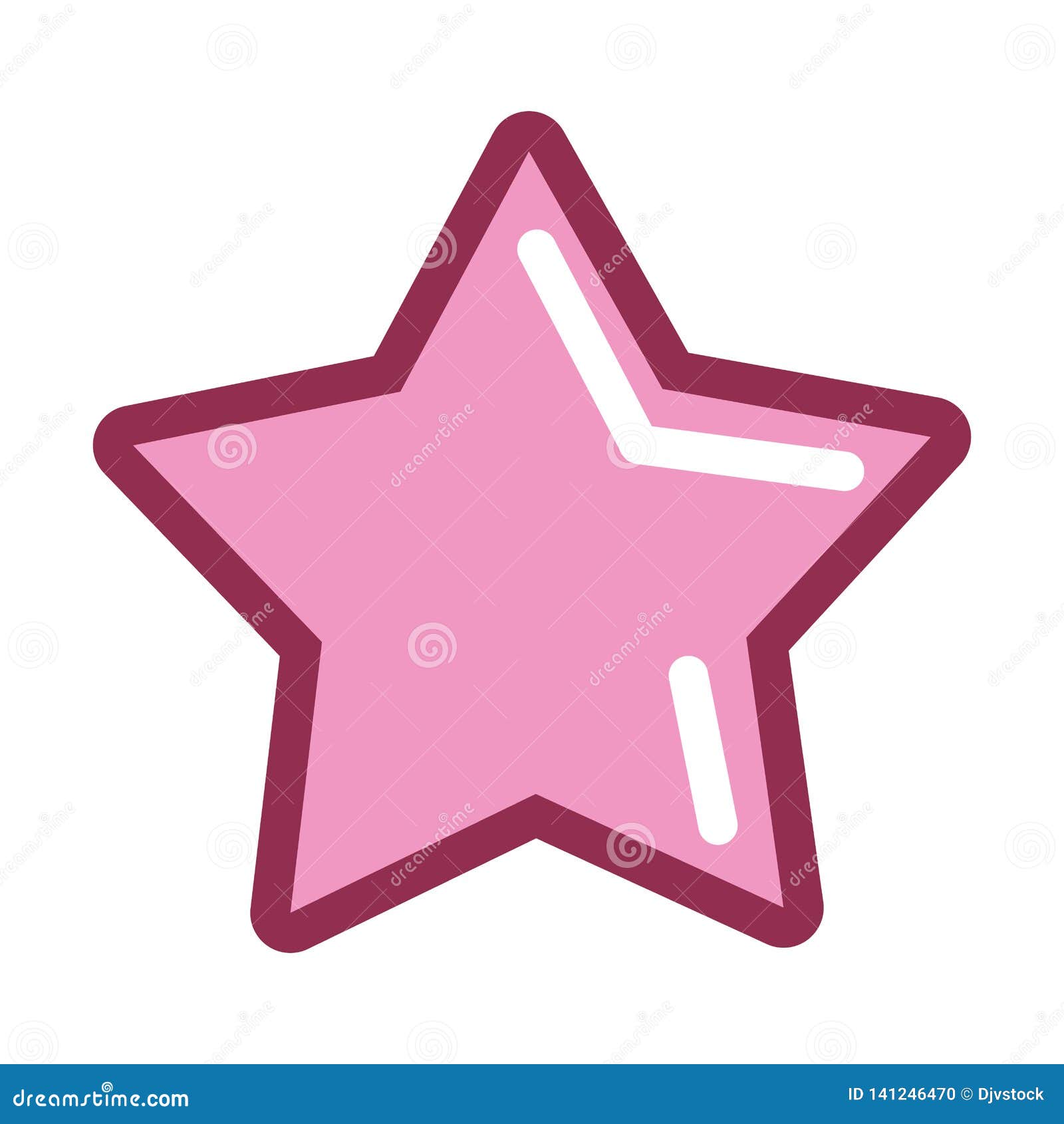 Pink star icon stock vector. Illustration of sign, isolated - 141246470