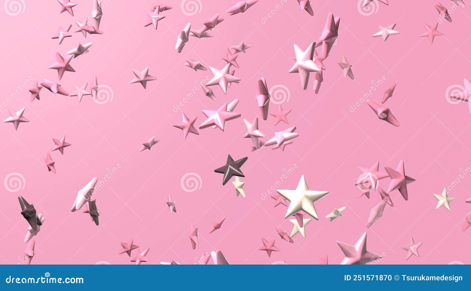 Pink Star Objects on Pink Background. Stock Illustration - Illustration ...