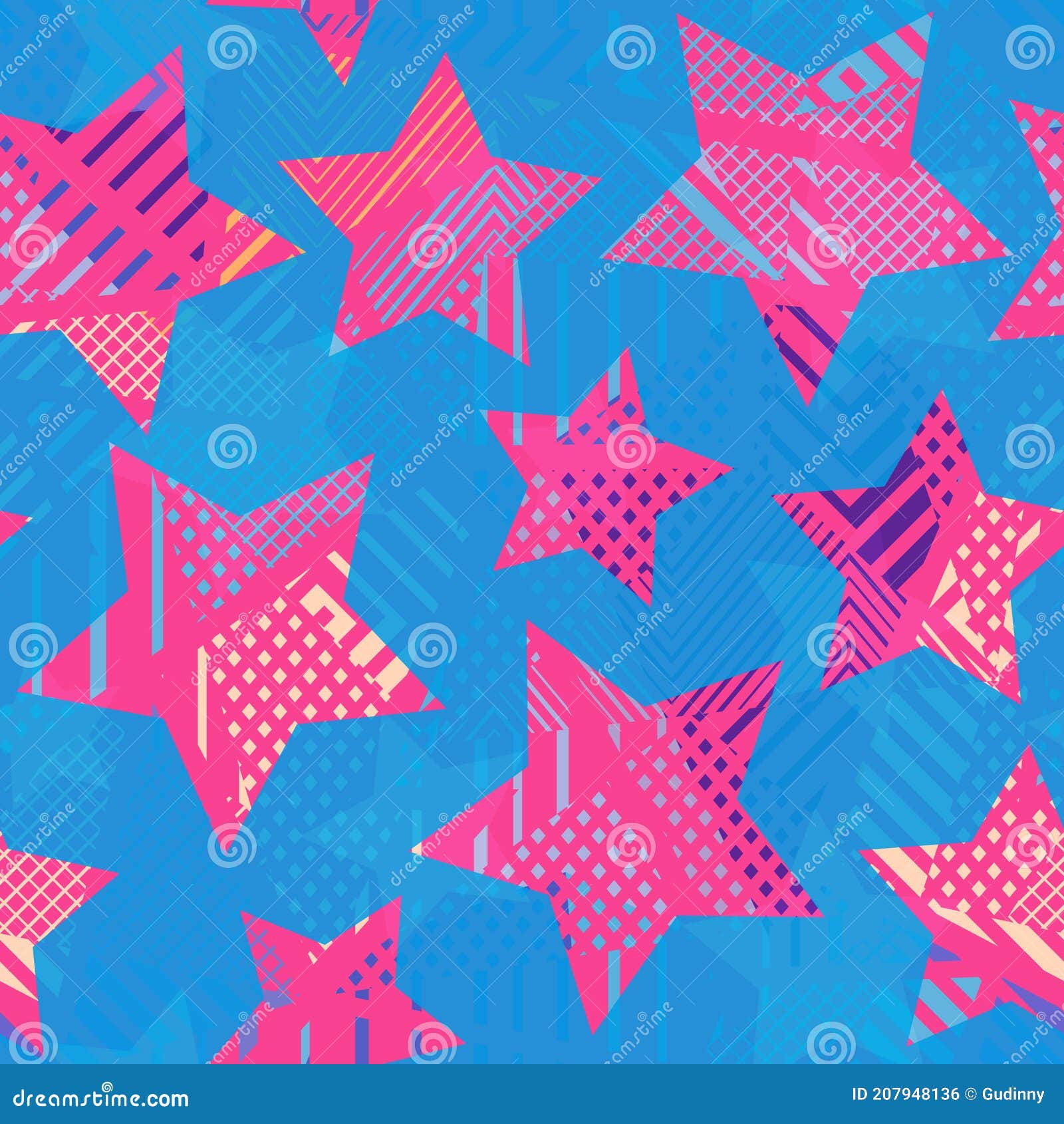 Pink star seamless pattern stock vector. Illustration of seamless ...