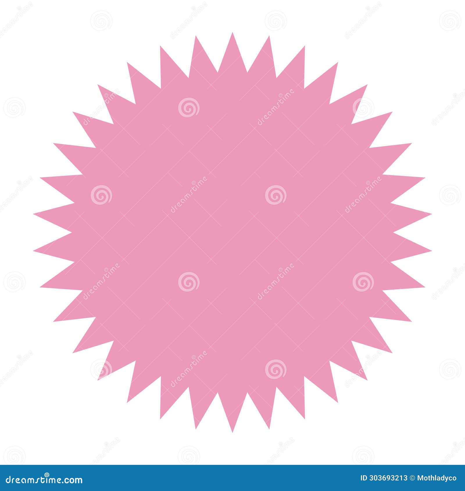 Pink Starburst Sunburst Star Shape, Vector Clip Art Element Stock ...