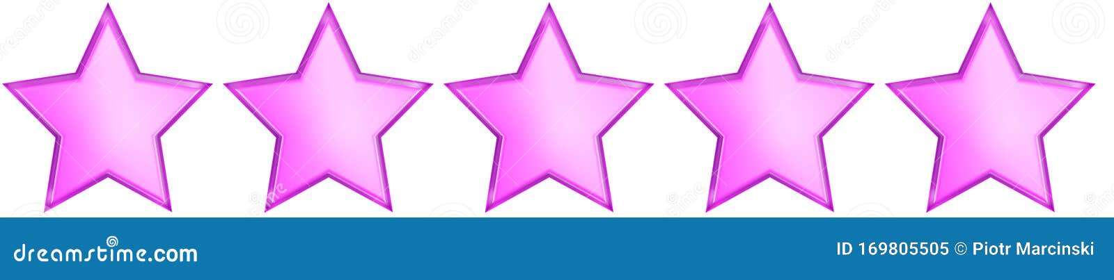 5 pink stars for rating stock illustration. Illustration of feedback ...