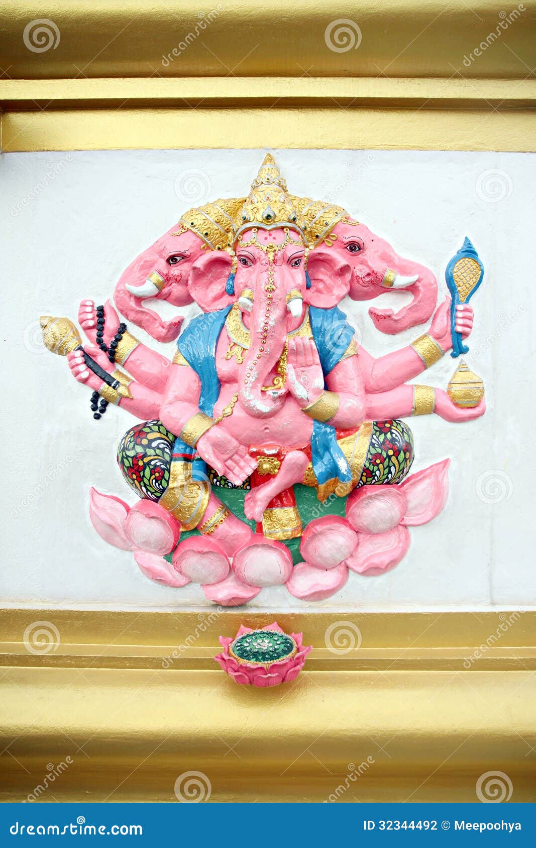 Pink Statue Ganesh in Temple. Stock Photo - Image of hindu, statue ...
