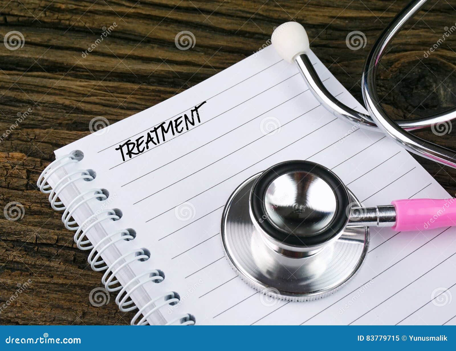 Pink Stethoscope and Open Notebook with Text Stock Image - Image of ...