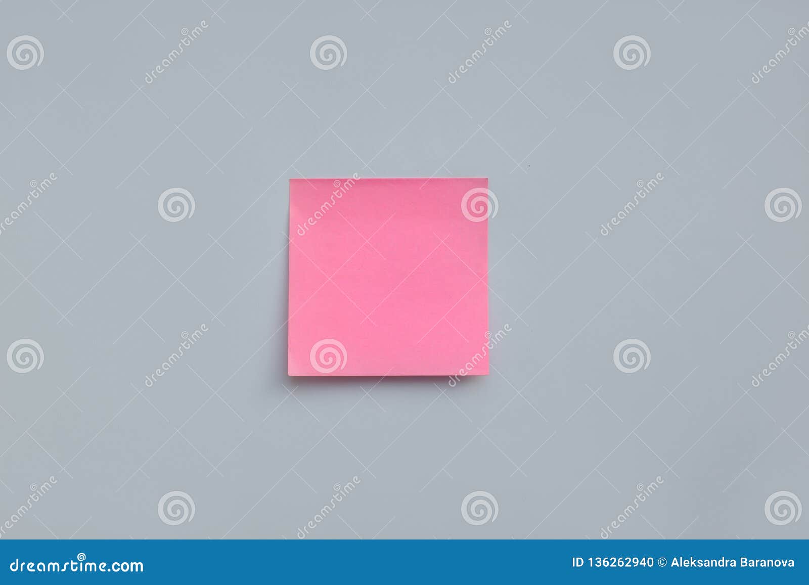 Pink Sticker Note with Copy Space on Blue Background Stock Photo ...