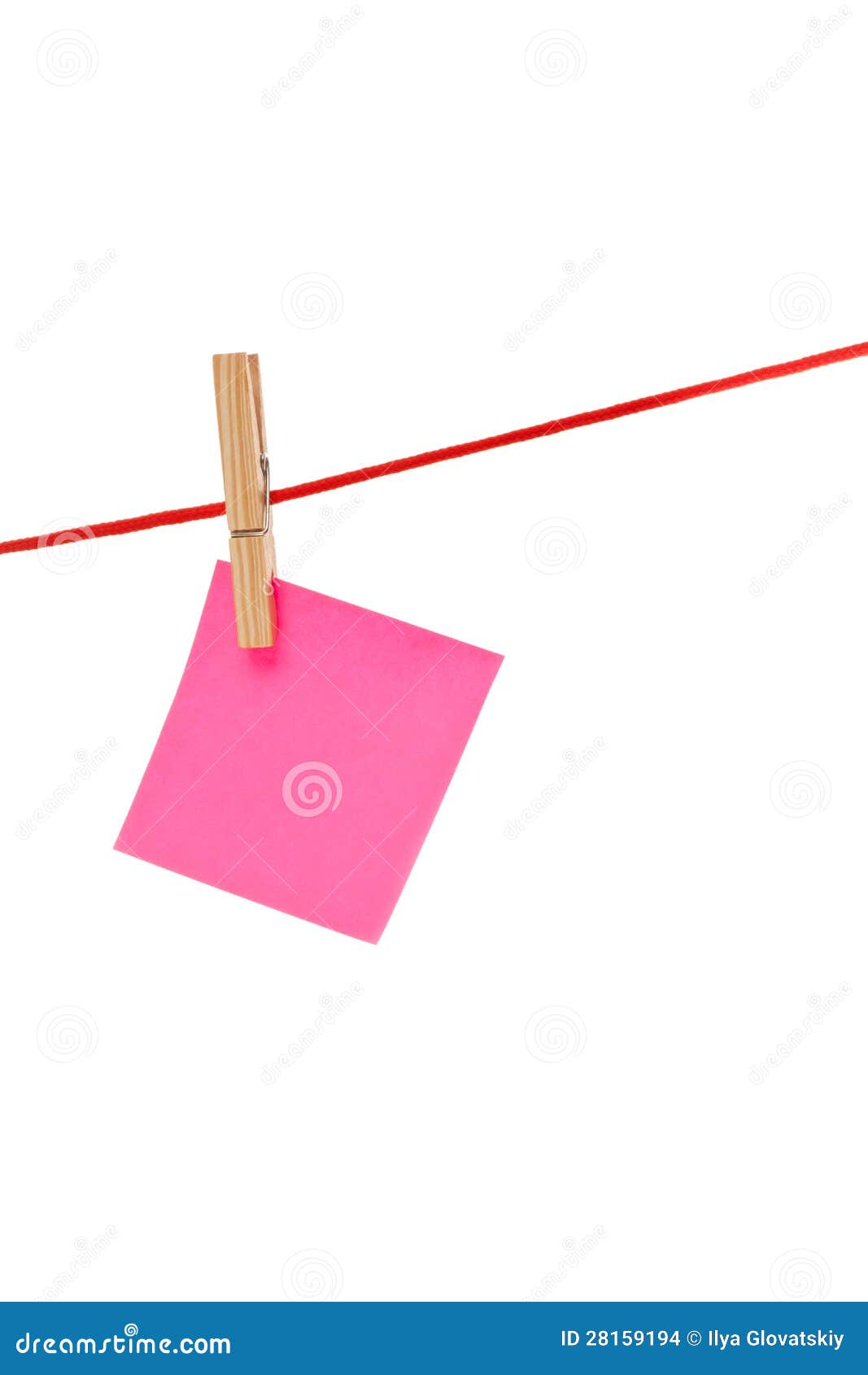 Pink Sticky Hanged on Red Rope Stock Photo - Image of hanged, notes ...