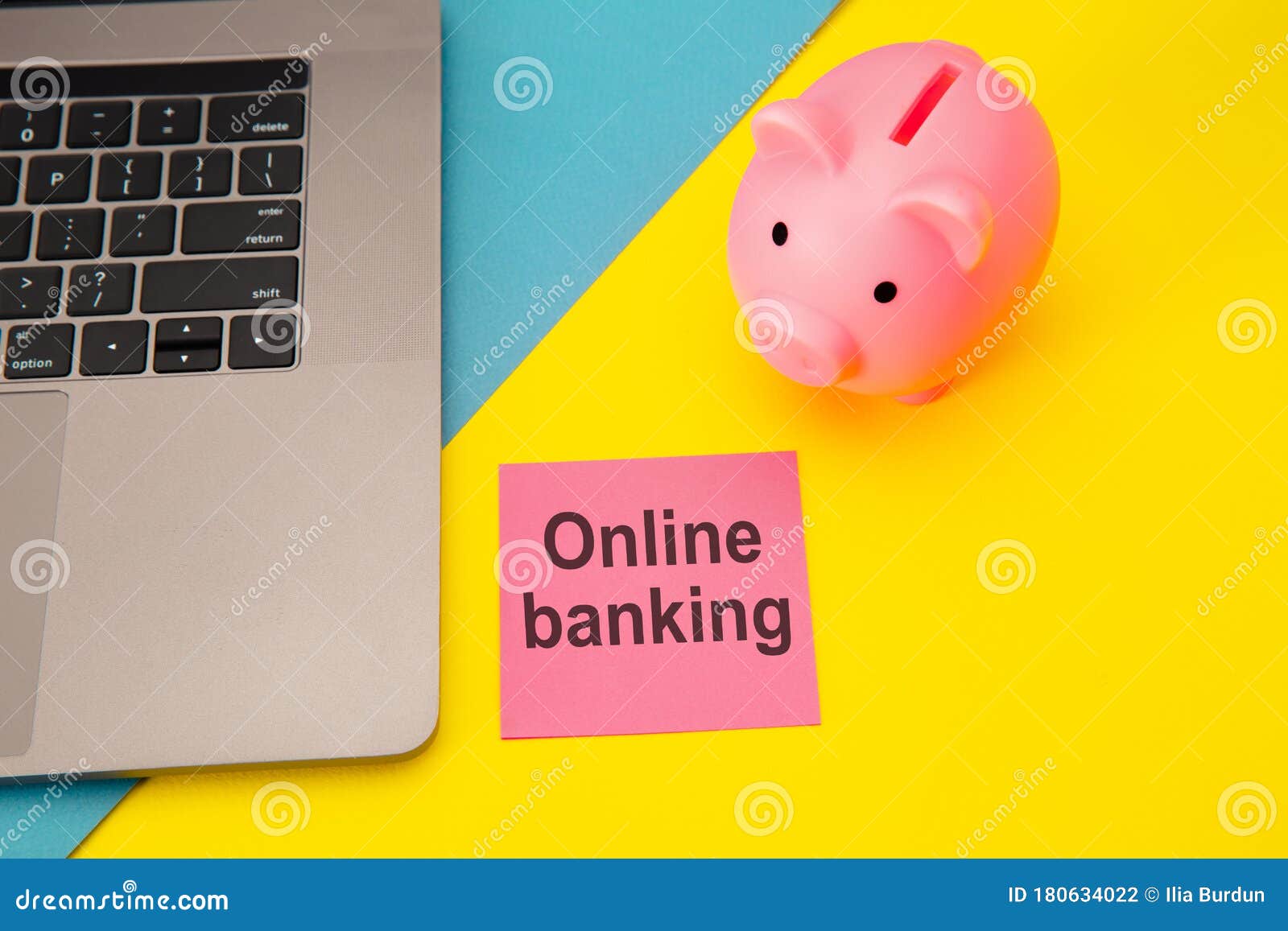 Pink Sticky Note with Message, for Online or Internet Banking Concepts ...