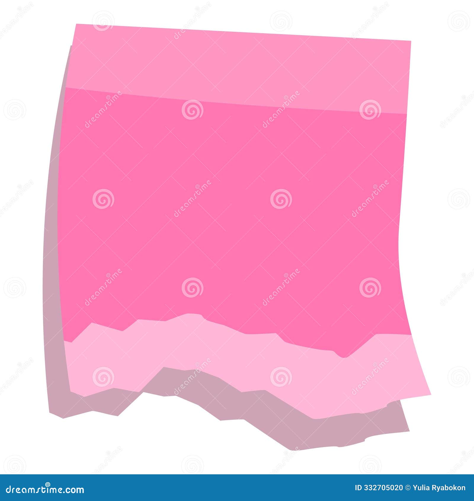 Pink Sticky Note Paper Reminder Ripped Torn Edge Stock Illustration ...