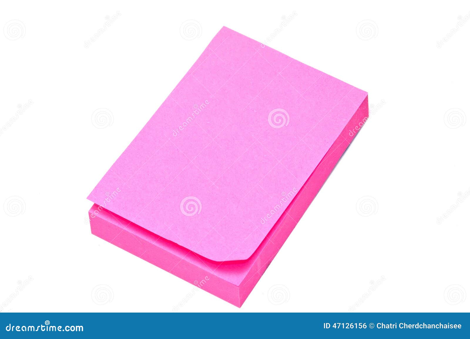 Pink Sticky Note on a White Background Stock Photo - Image of isolated ...