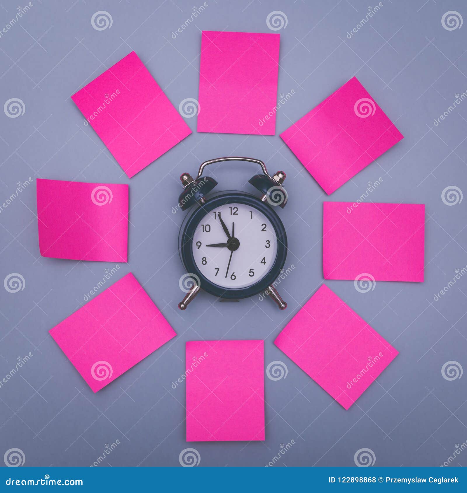 Pink Sticky Notes and Clock, Memory Concept Stock Photo - Image of ...